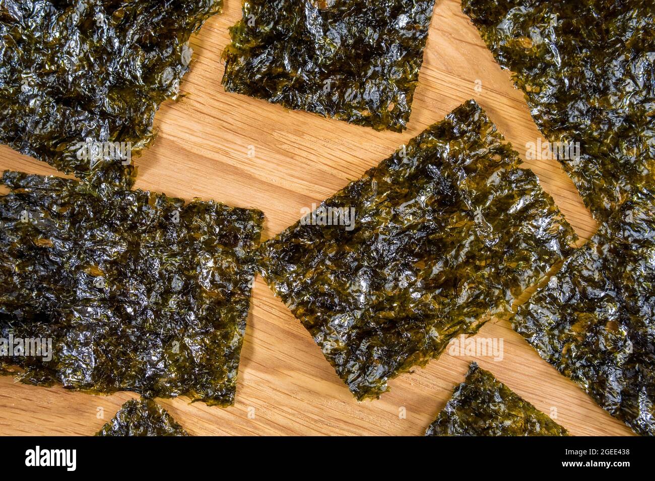 Japanese food nori dry seaweed or edible seaweed close-up Stock Photo ...