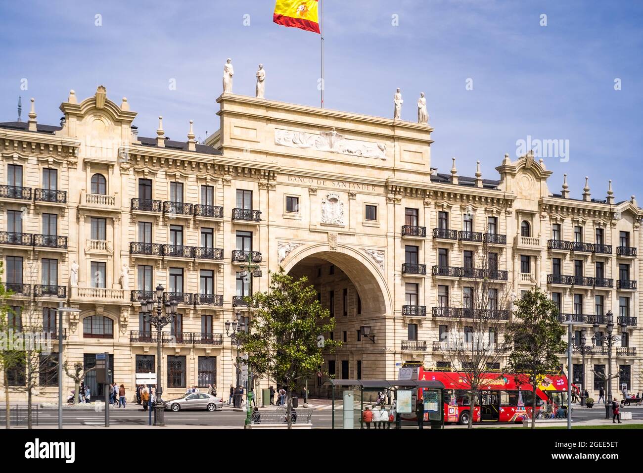 Santander bank headquarters building logo hi-res stock photography and ...