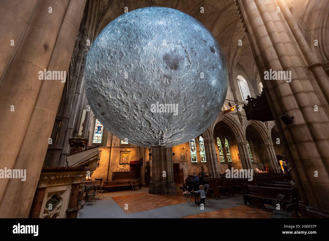 London, UK. 19 August 2021. Visitors view Luke Jerram ‘s Museum of the ...