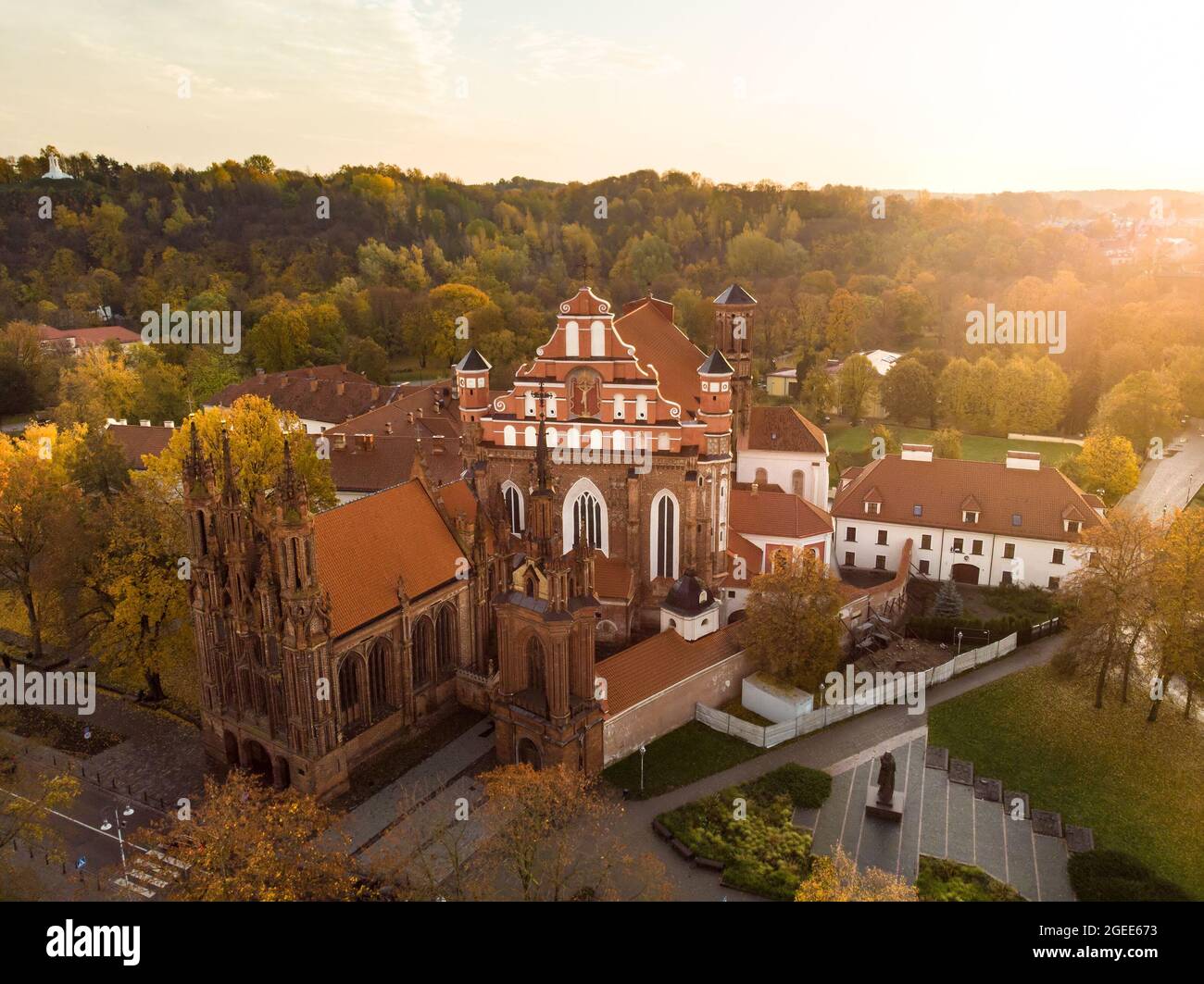 Aerial view of St. Anne Church and neighbouring Bernardine Church, one ...