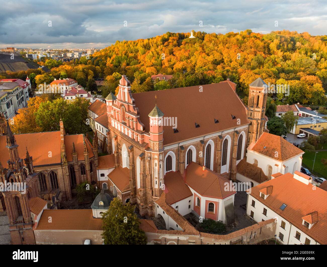 Aerial view of St. Anne Church and neighbouring Bernardine Church, one ...