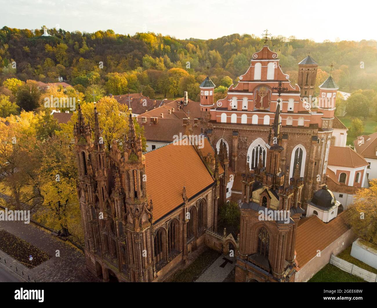 Aerial view of St. Anne Church and neighbouring Bernardine Church, one ...