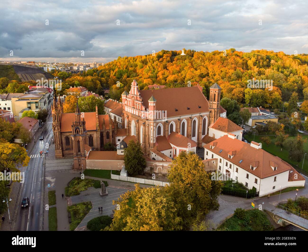 Aerial view of St. Anne Church and neighbouring Bernardine Church, one ...