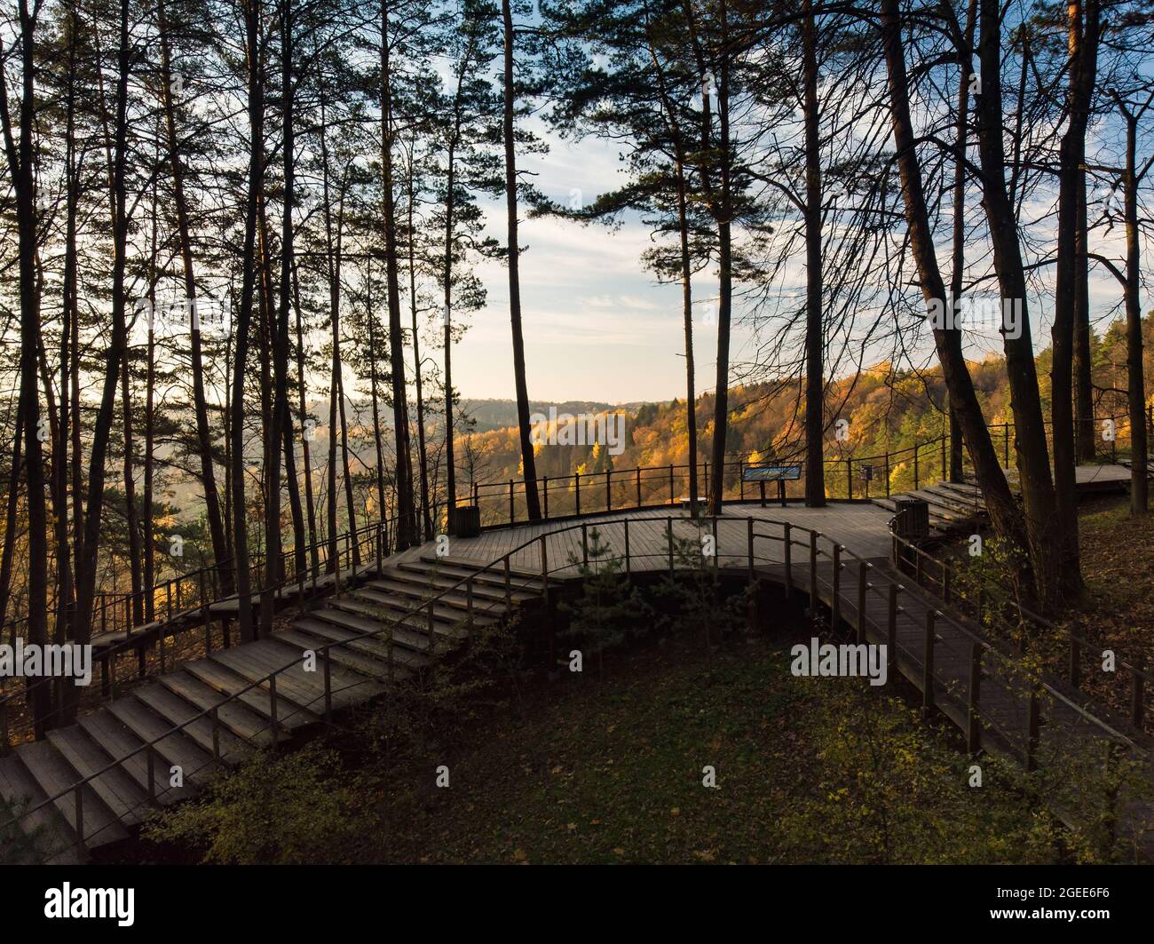 Beautiful Vilnius city panorama in autumn with orange and yellow ...