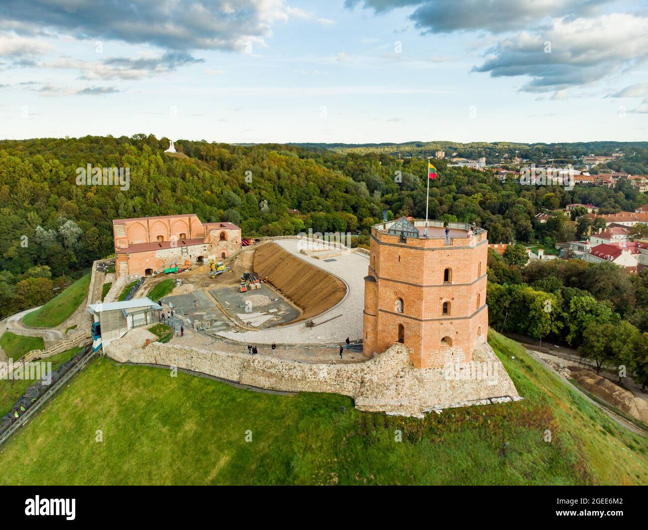 Beautiful Vilnius city panorama in autumn with orange and yellow ...