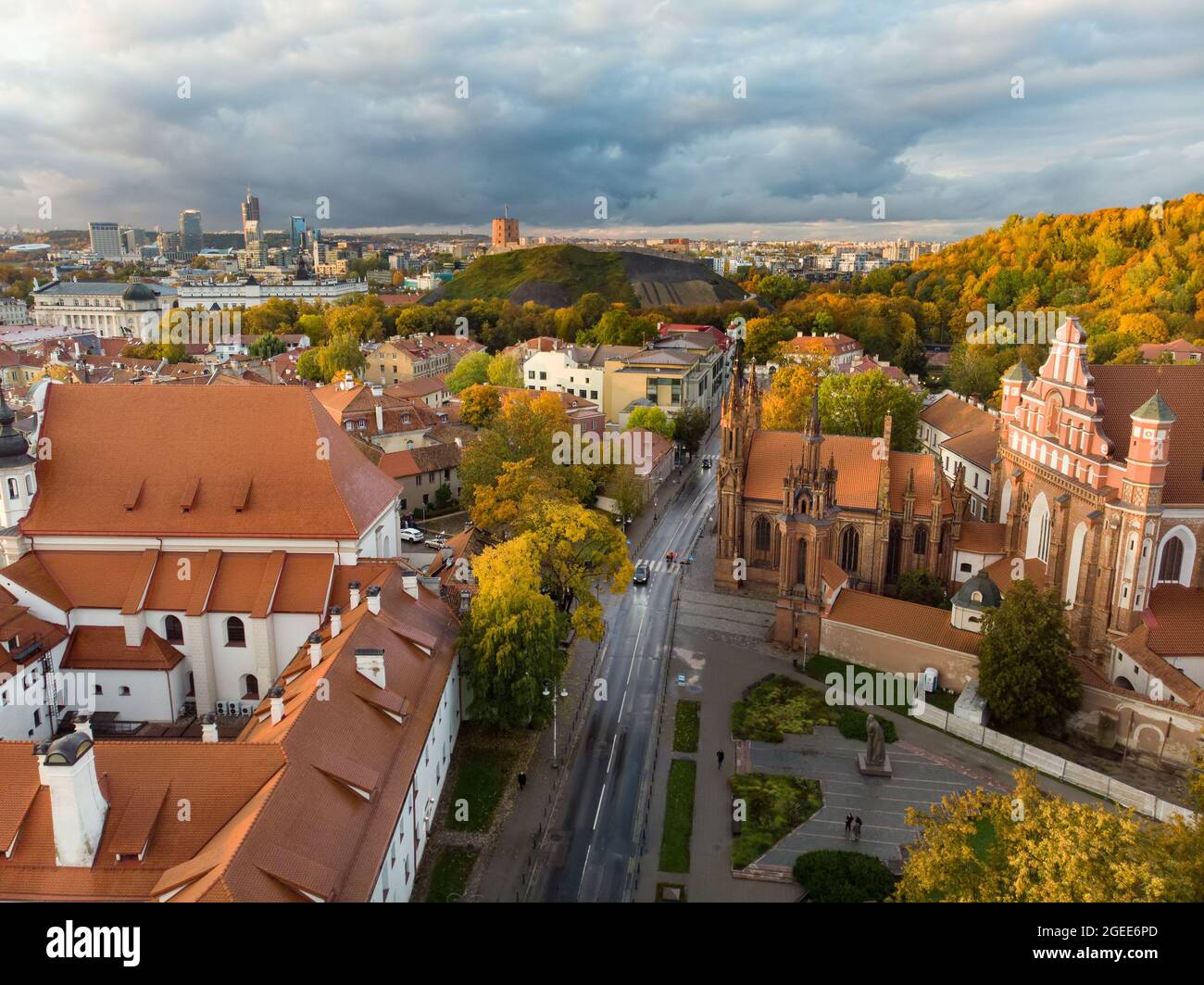 Aerial view of St. Anne Church and neighbouring Bernardine Church, one ...