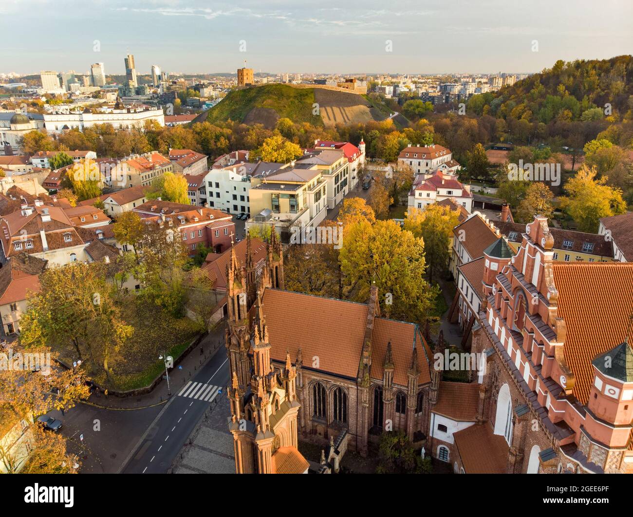Aerial view of St. Anne Church and neighbouring Bernardine Church, one ...