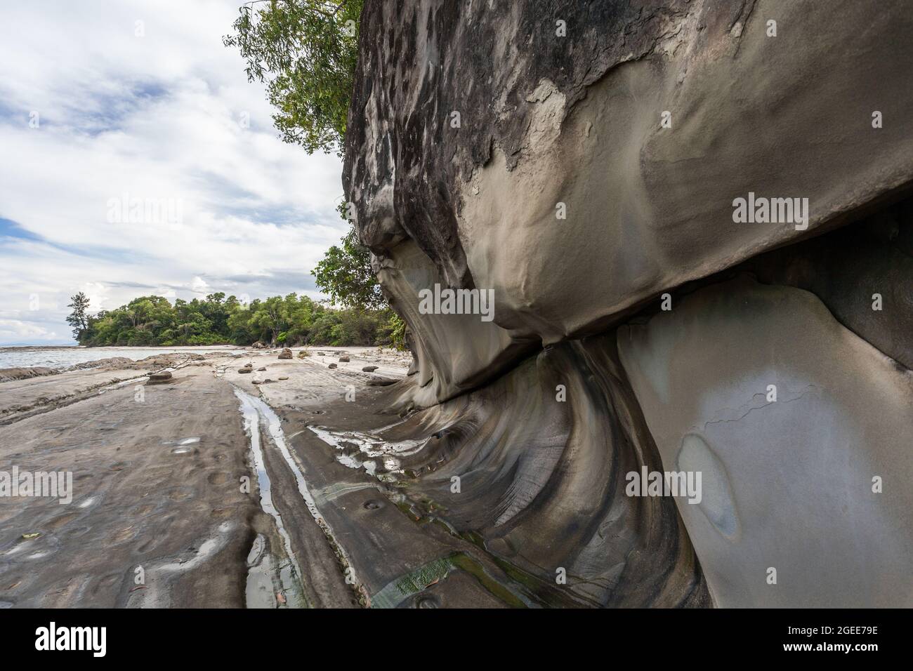 abstract rock shapes on the stony coast of borneo - malaysia Stock ...