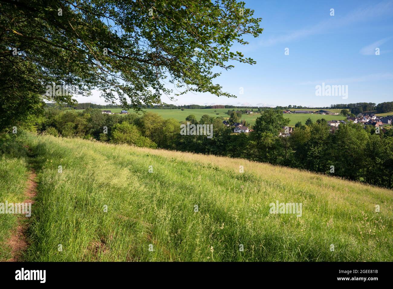 Sunny German countryside in Bergisches Land Stock Photo - Alamy