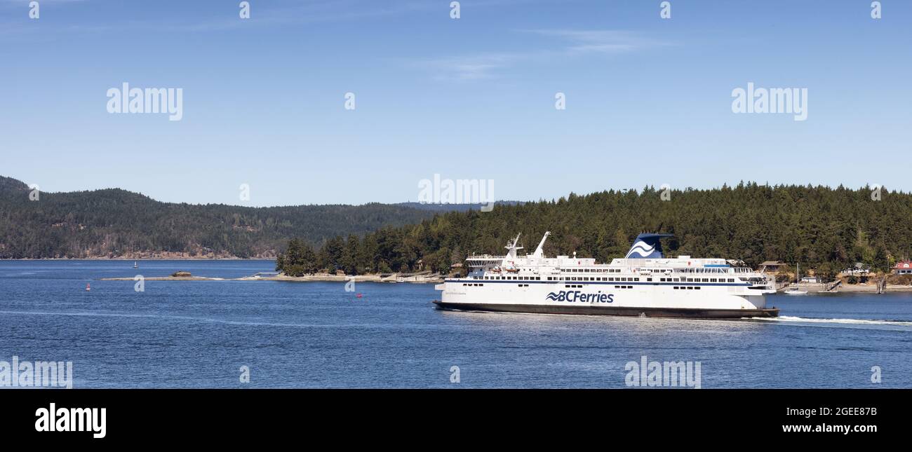 BC Ferries Boat Leaving the Terminal in Swartz Bay Stock Photo - Alamy