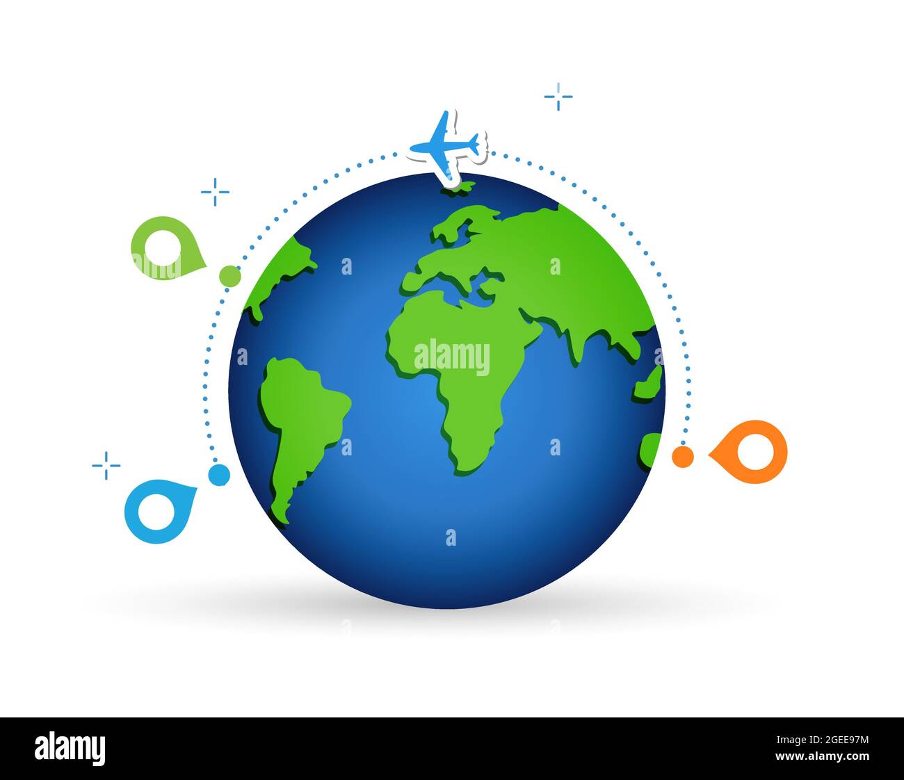 Concept of air travel, international flights or cargo transportation ...