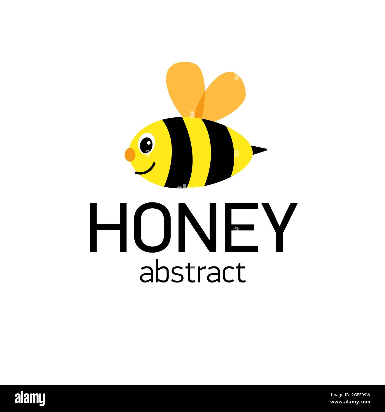 Cute striped Bee. Happy cartoon abstract bee flying Stock Vector Image ...