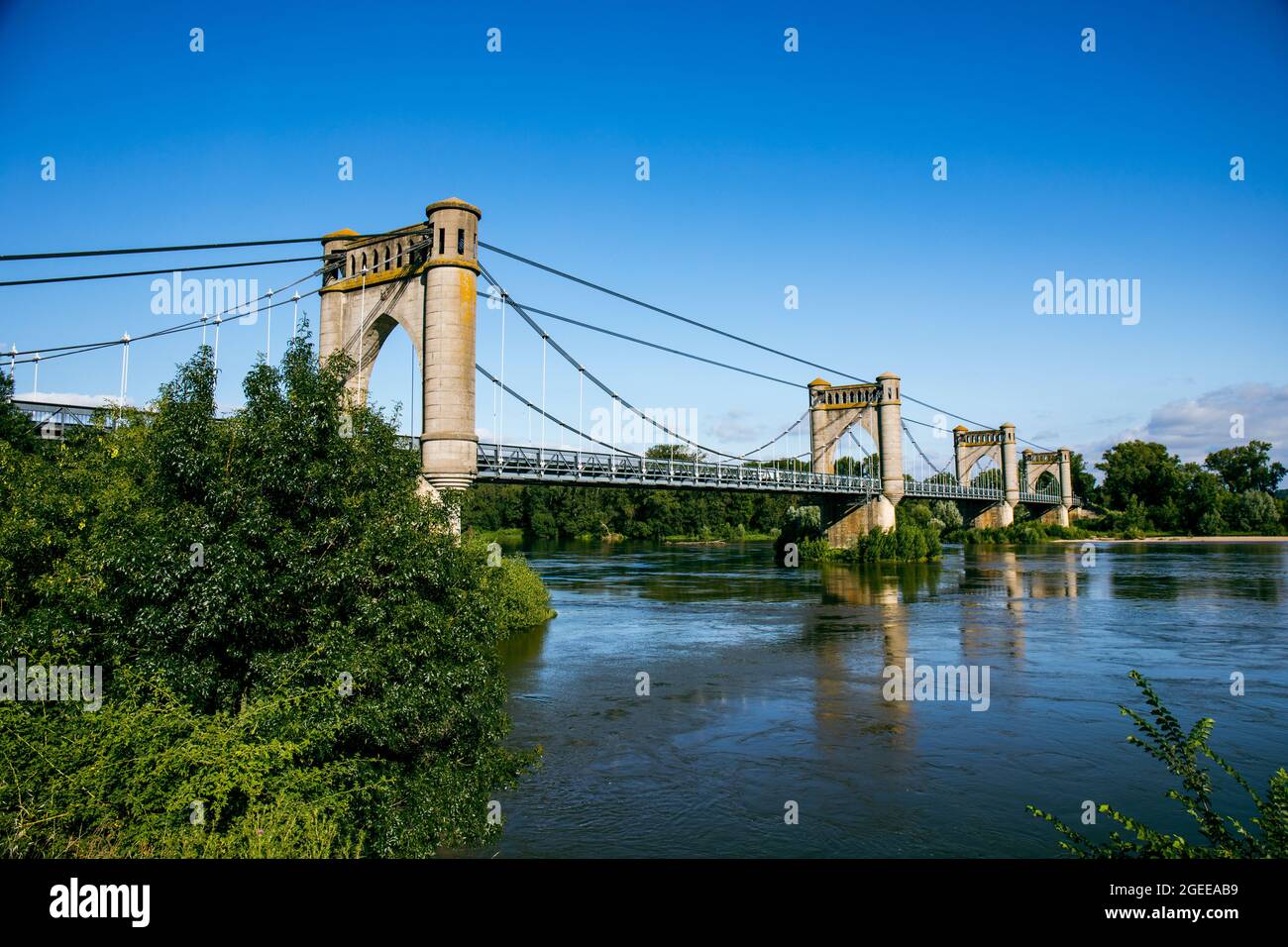 Langeais bridge over Loire River, Loire Valley, France Stock Photo - Alamy
