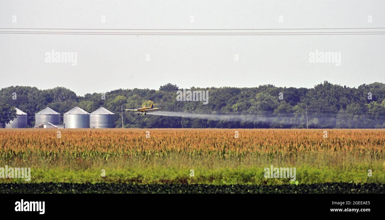 Air Tractor 502XP crop dusting airplane spraying some of the 500 ...