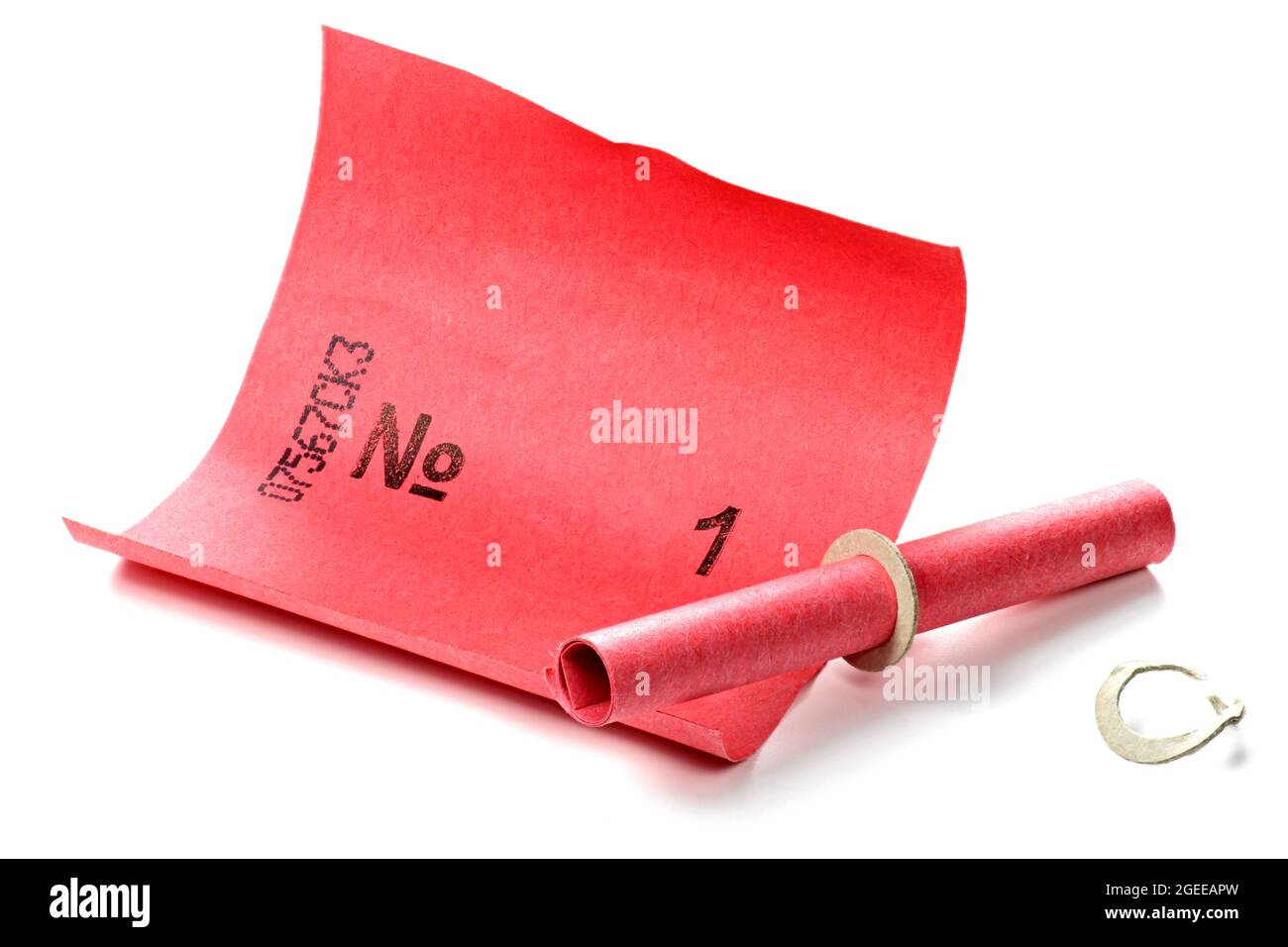 winning raffle ticket isolated on white background Stock Photo - Alamy