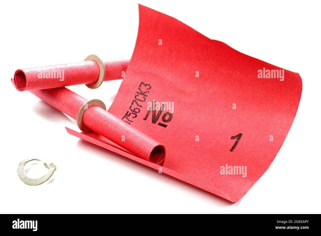 winning raffle ticket isolated on white background Stock Photo - Alamy