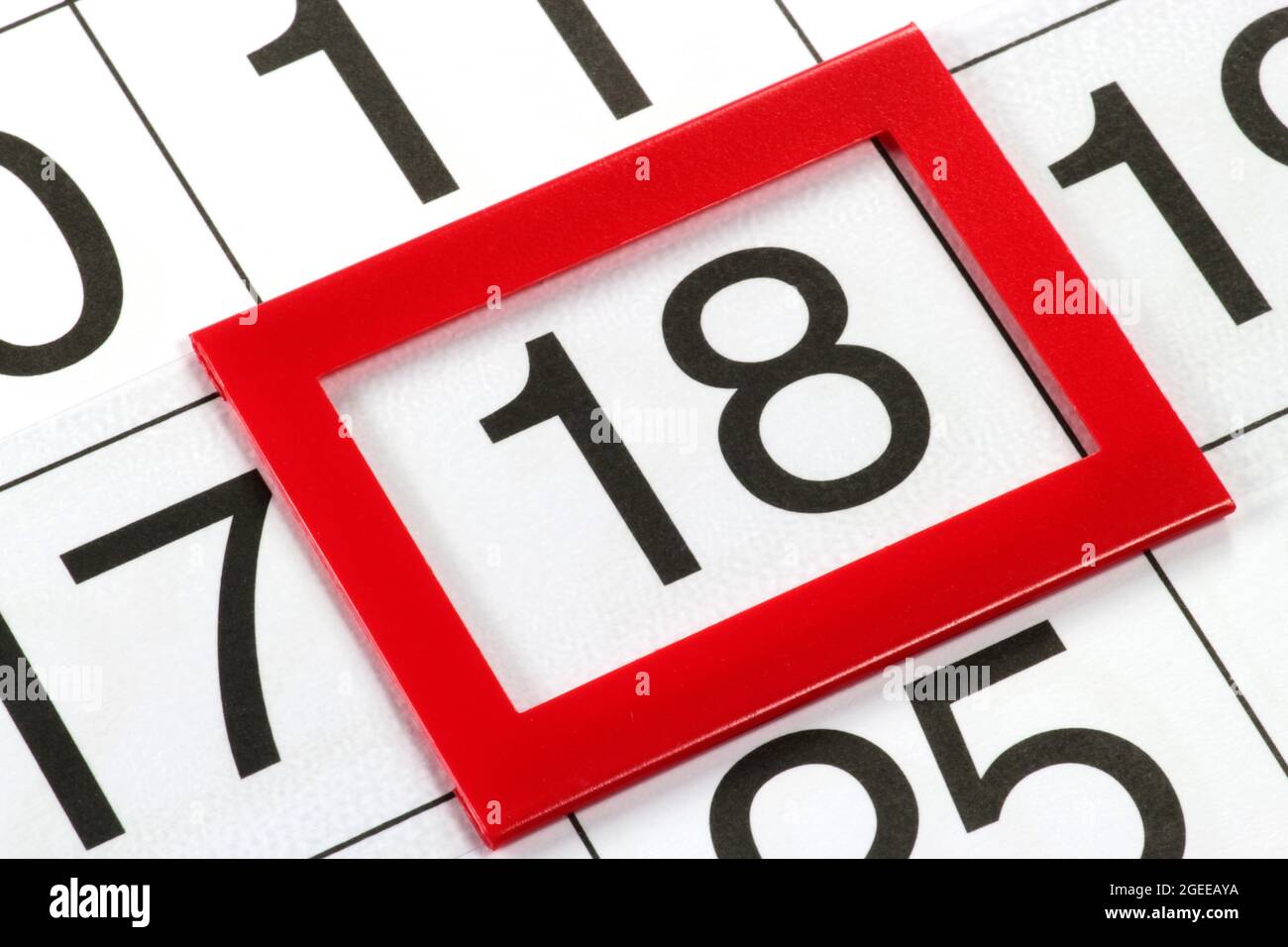 calendar showing the 18th of a month Stock Photo - Alamy