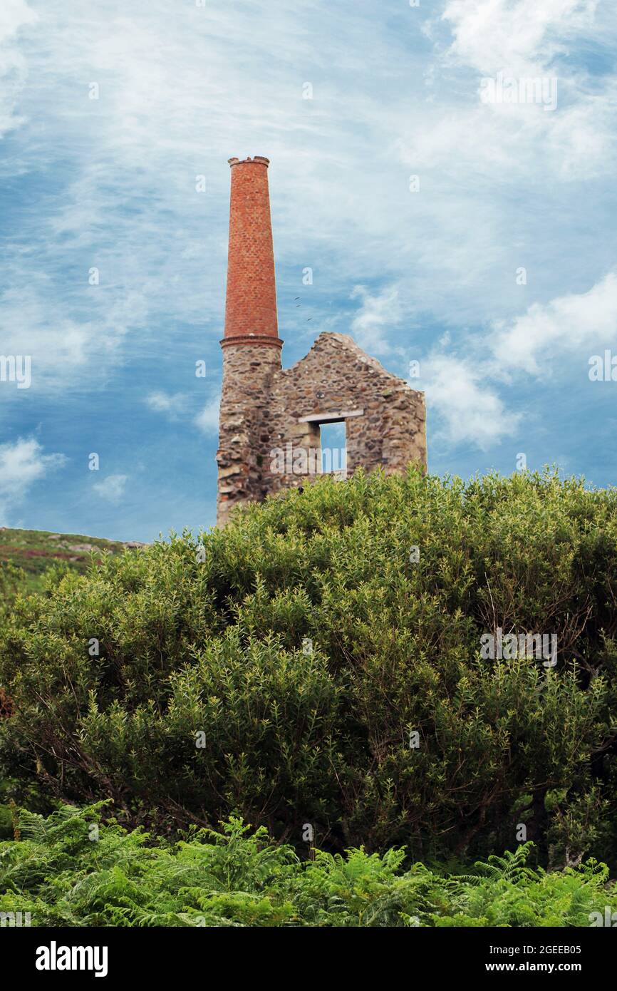 The mining landscape Cornwall, UK. A World Heritage Site Stock Photo ...