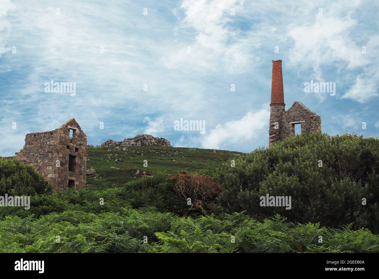The mining landscape Cornwall, UK. A World Heritage Site Stock Photo ...