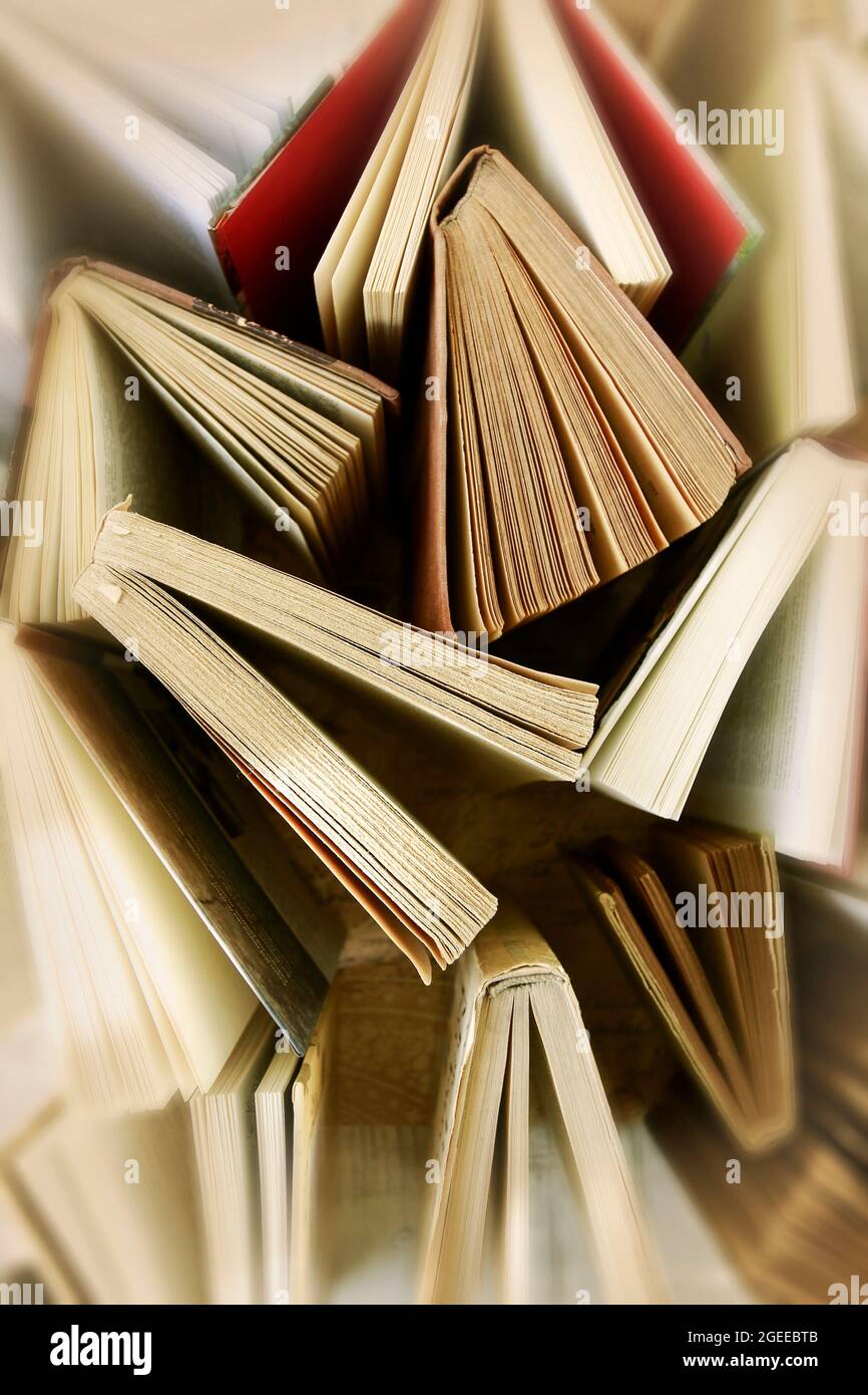 Old books, literature. Retro style Stock Photo - Alamy