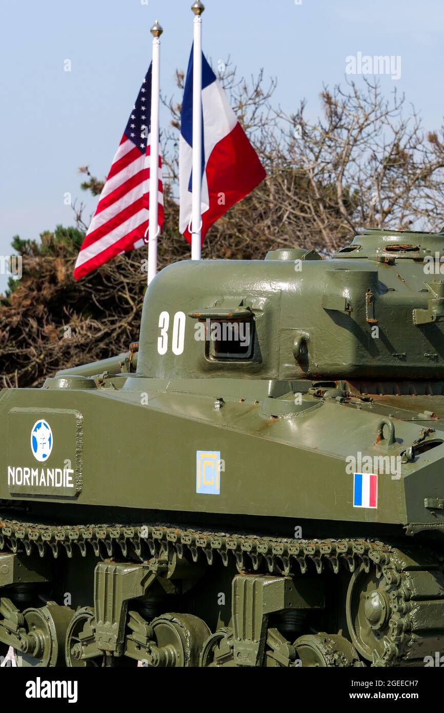 The Sherman tank "Normandie", 2nd French Armored Division Landings ...