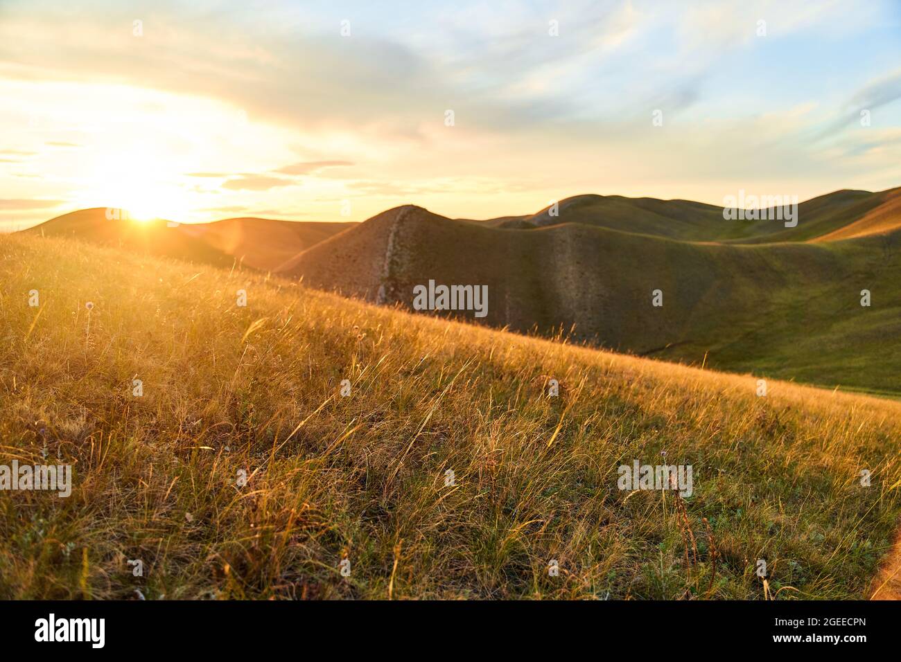 View of the Long Mountains Ridge. The beginning of the Ural mountains ...