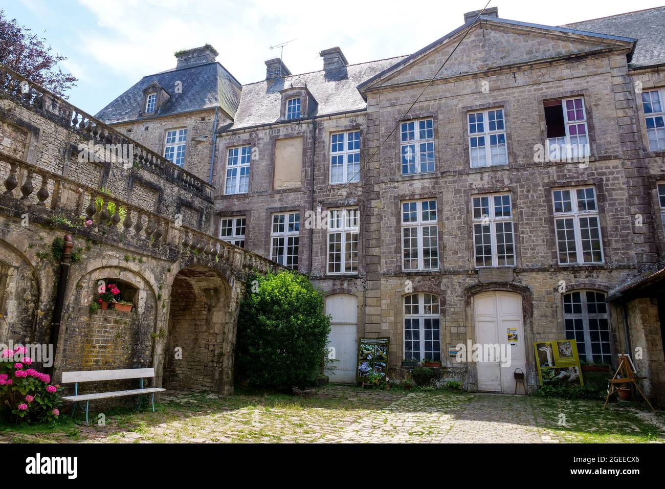 Courtyard in an historical architectural ensemble, Valognes, Manche ...