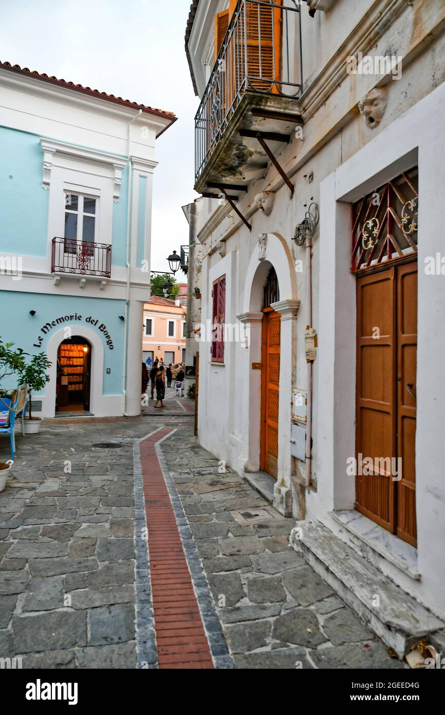 A narrow street in San Nicola Arcella, an old town in the Calabria ...