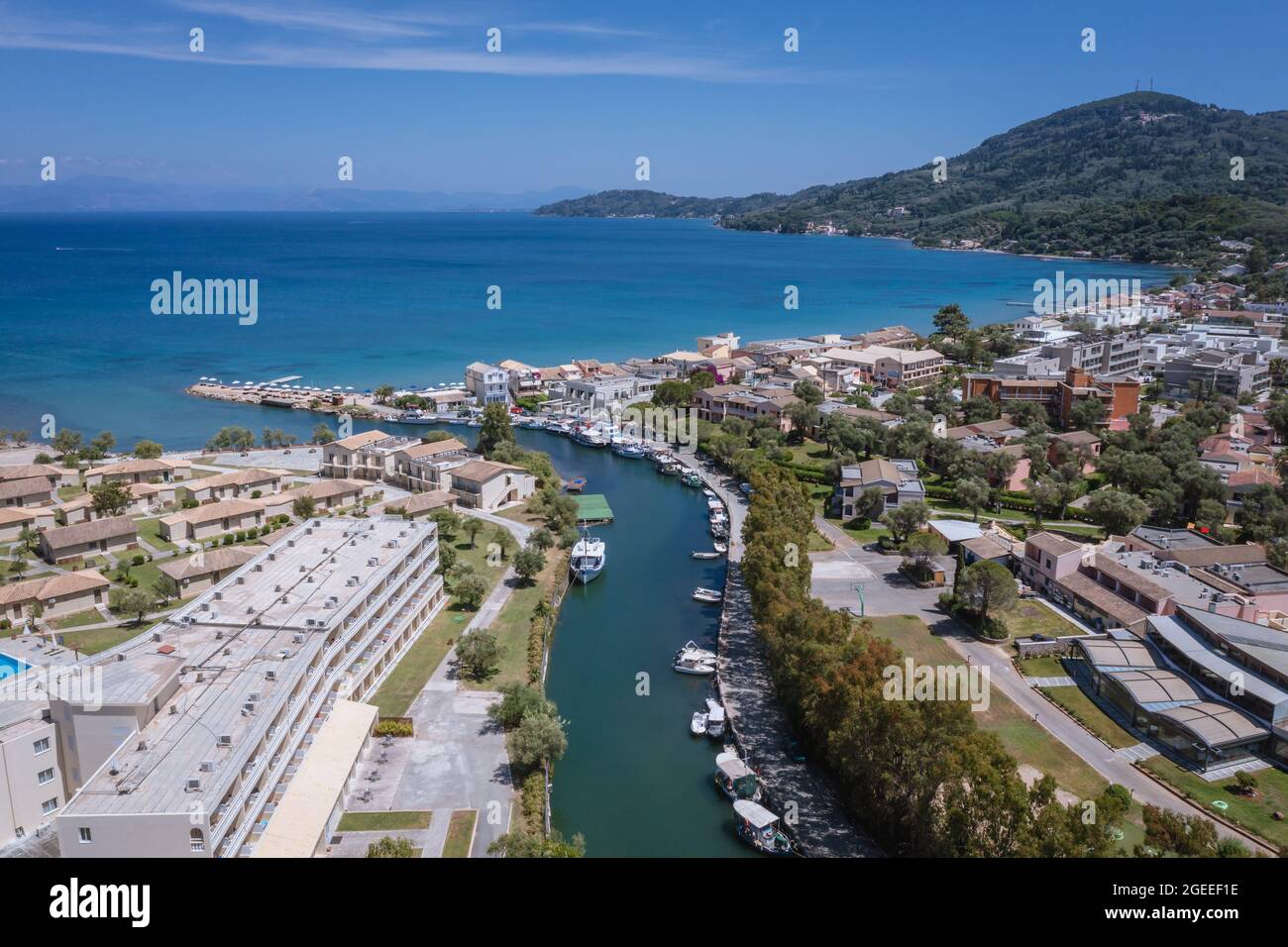 Water channel between Moraitika and Messonghi villages, Corfu Island in ...