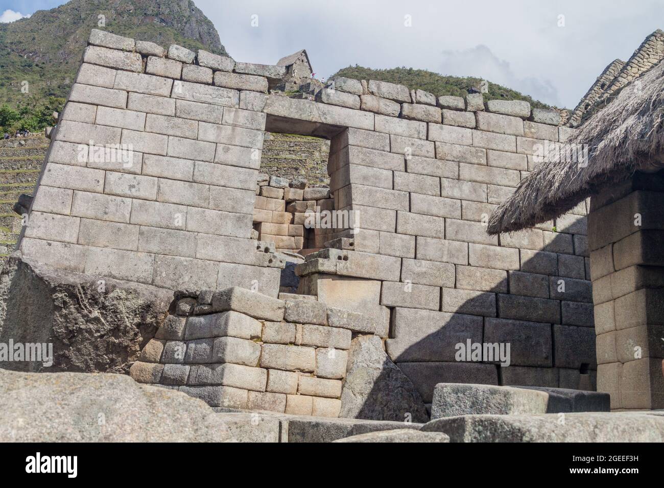 Temple of the Sun at Machu Picchu ruins, Peru Stock Photo - Alamy