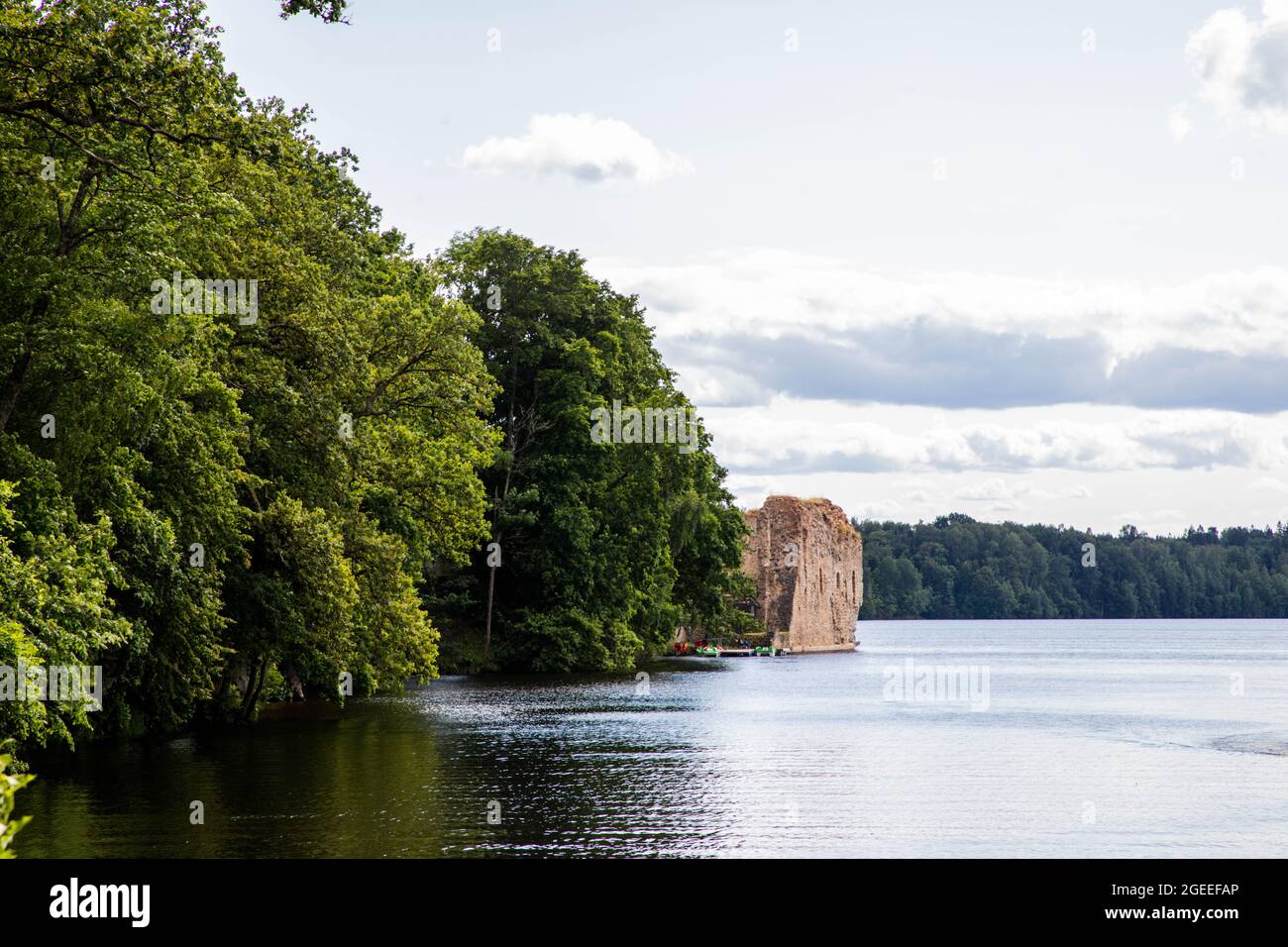castle ruins in the town of Koknese Stock Photo - Alamy