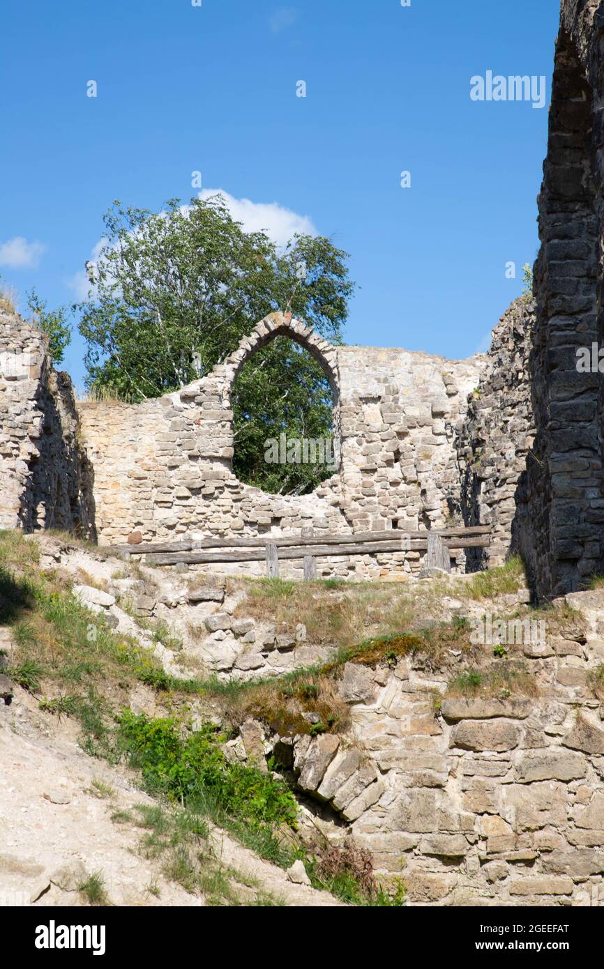castle ruins in the town of Koknese Stock Photo - Alamy