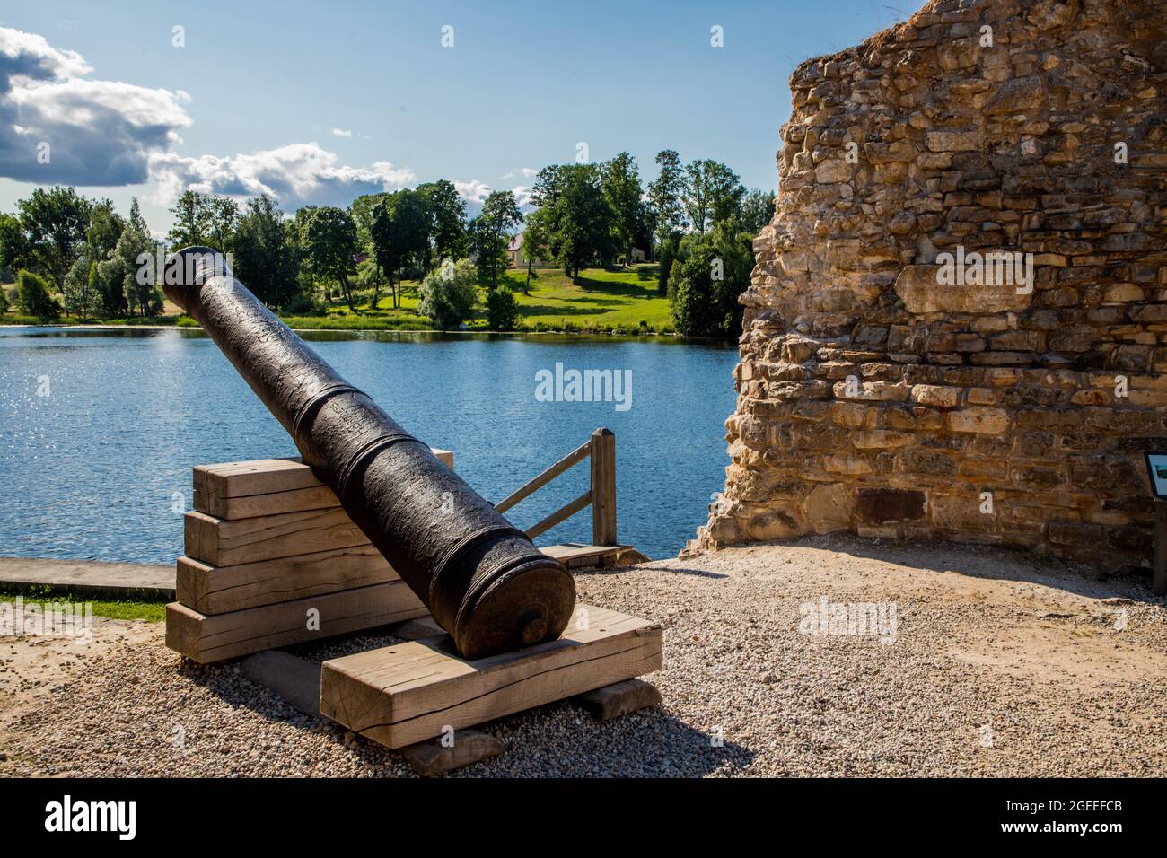 castle ruins in the town of Koknese Stock Photo - Alamy