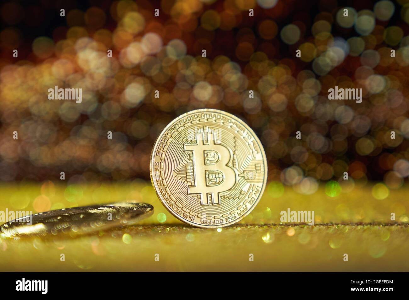 Cryptocurrency bitcoin is the coin of the future. Golden Bitcoin. Gold ...