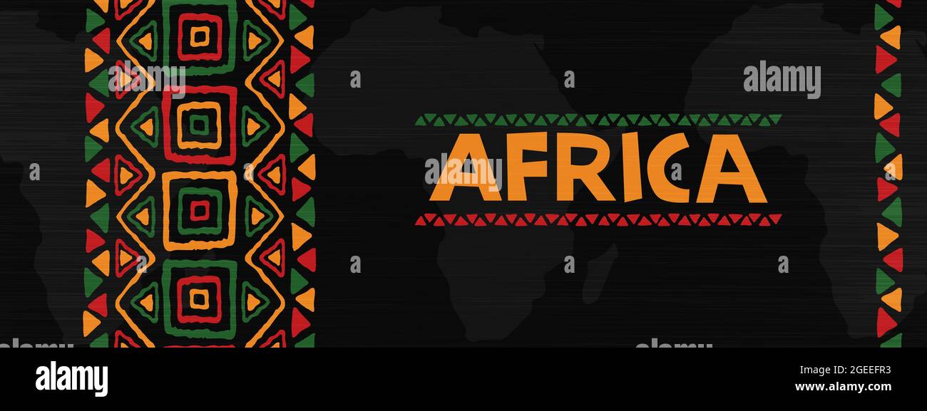 Africa text quote banner illustration concept. Colorful hand drawn ...