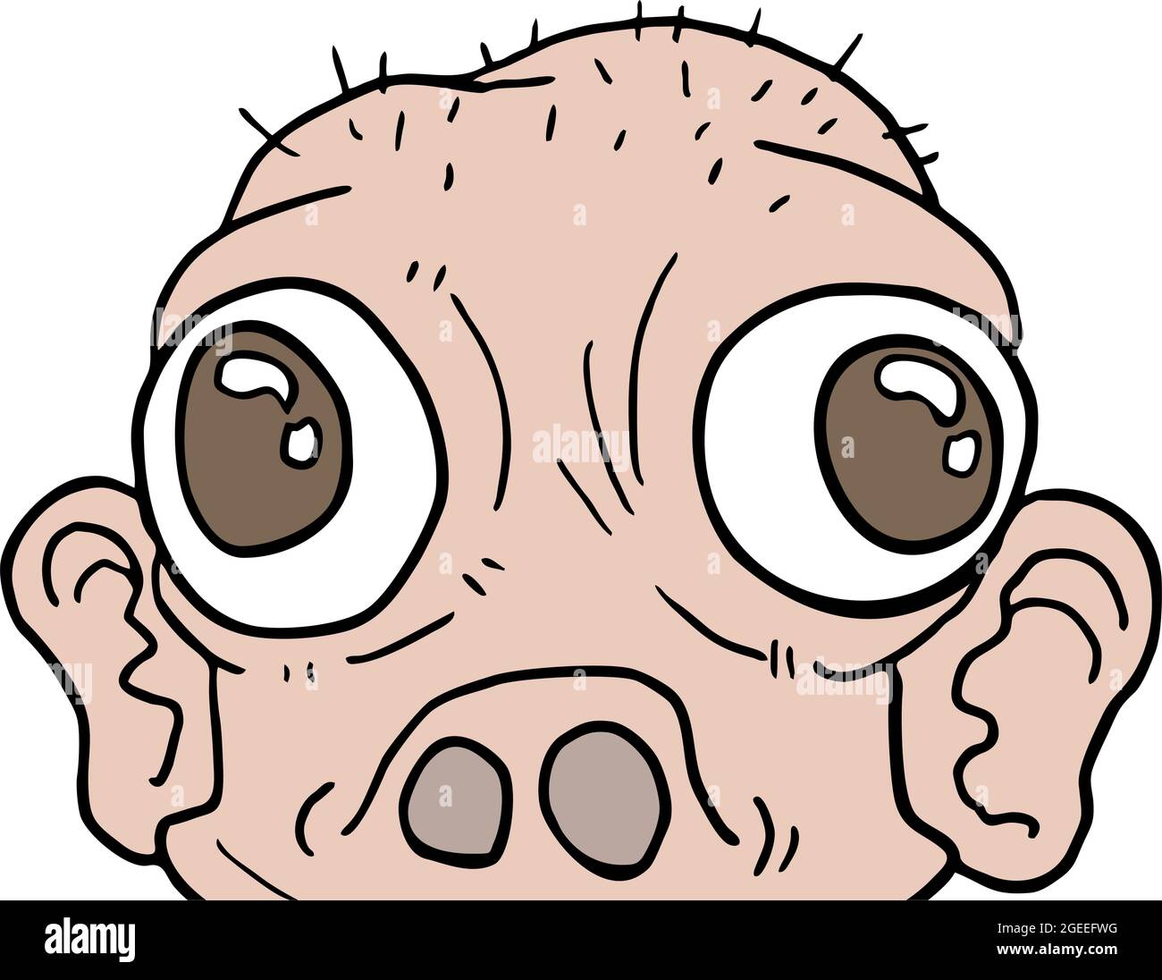Wrinkled face Stock Vector Images - Alamy