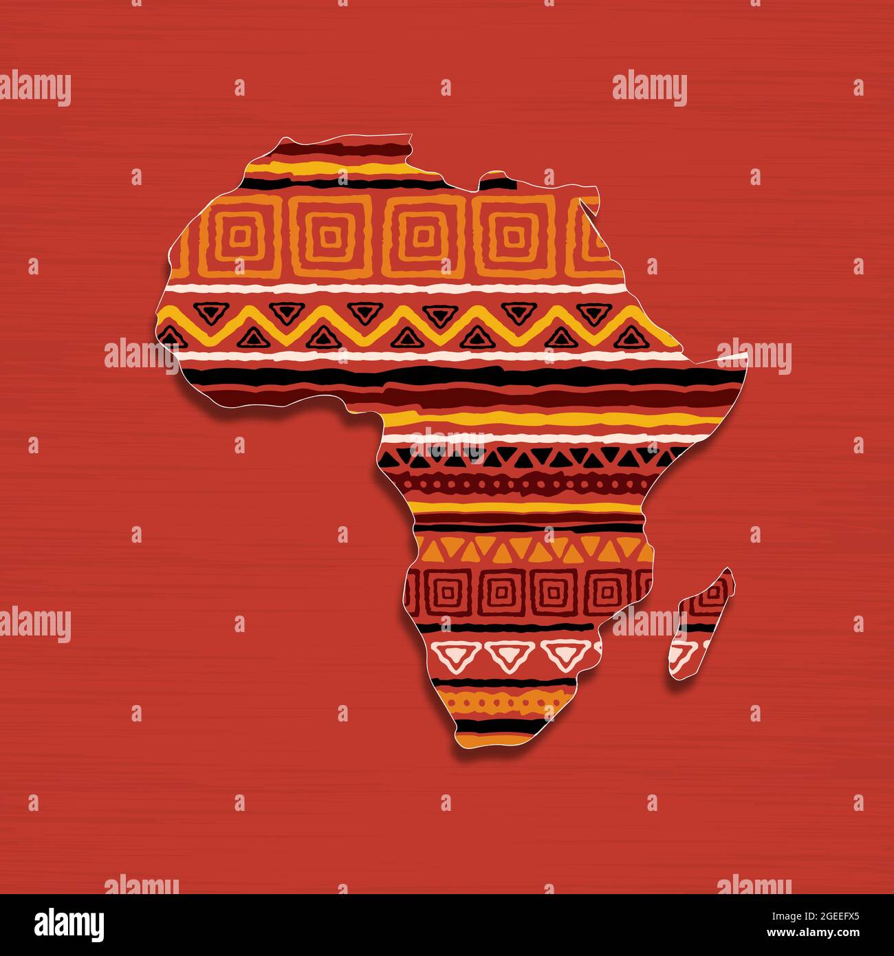 Africa continent map shape illustration concept made of traditional ...