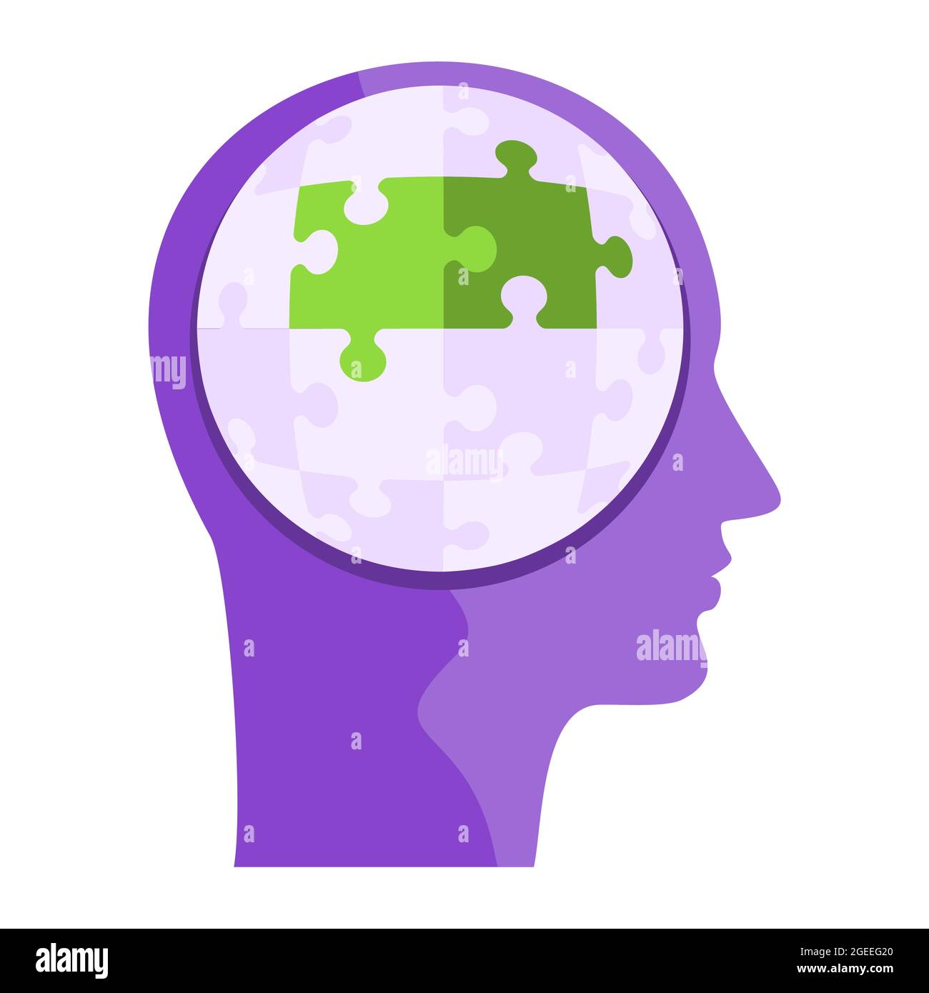 Human head with puzzles. Metaphor of reason, thinking Stock Vector ...