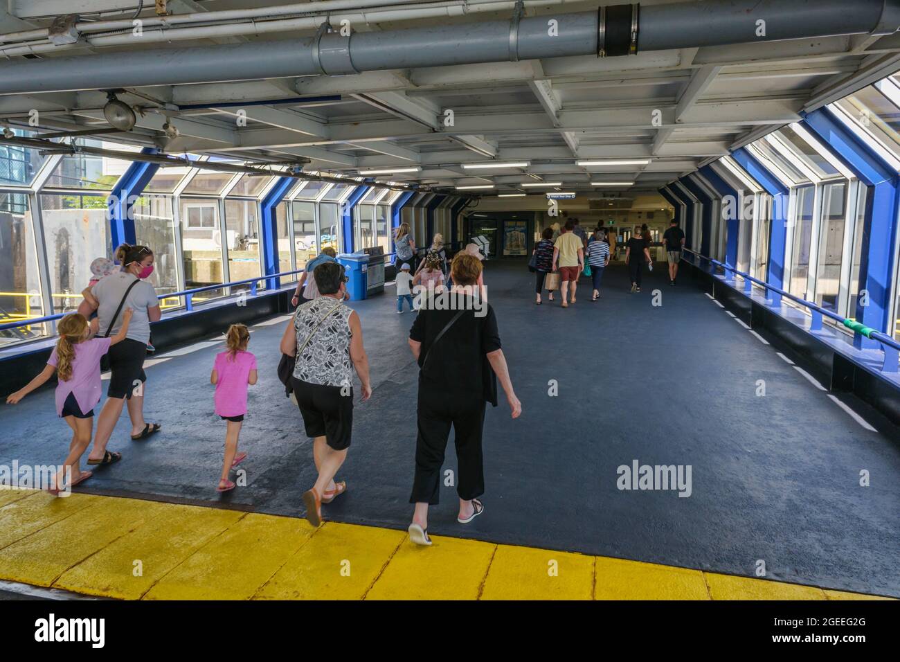 Dartmouth, Canada - 10 August 2021: Passengers going out of the Halifax ...