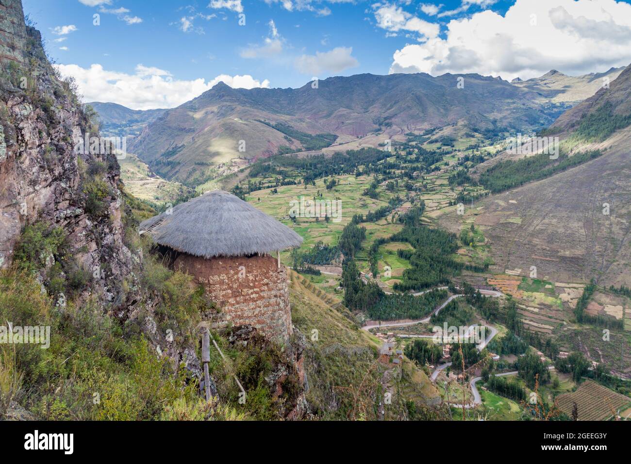 Ancient Inca's ruins in Pisac village, Sacred Valley of Incas, Peru ...