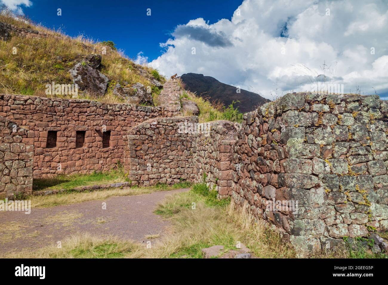 Ancient Inca's ruins near Pisac village, Sacred Valley of Incas, Peru ...