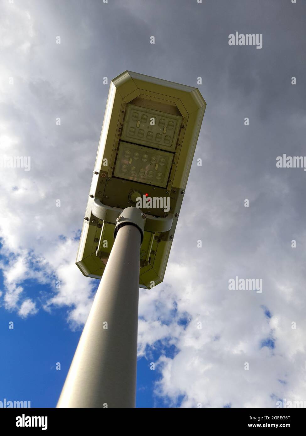 Vertical shot of a street lamp on a cloudy sky background Stock Photo ...