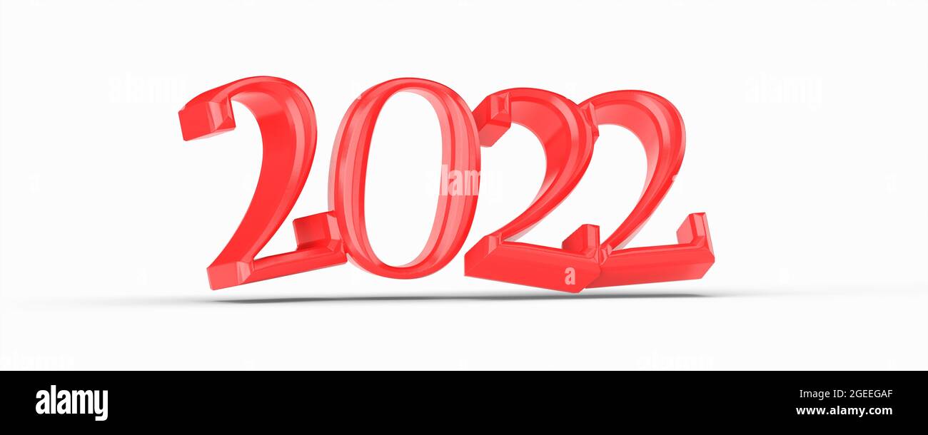 Red number 2022 isolated on a white background Stock Photo - Alamy