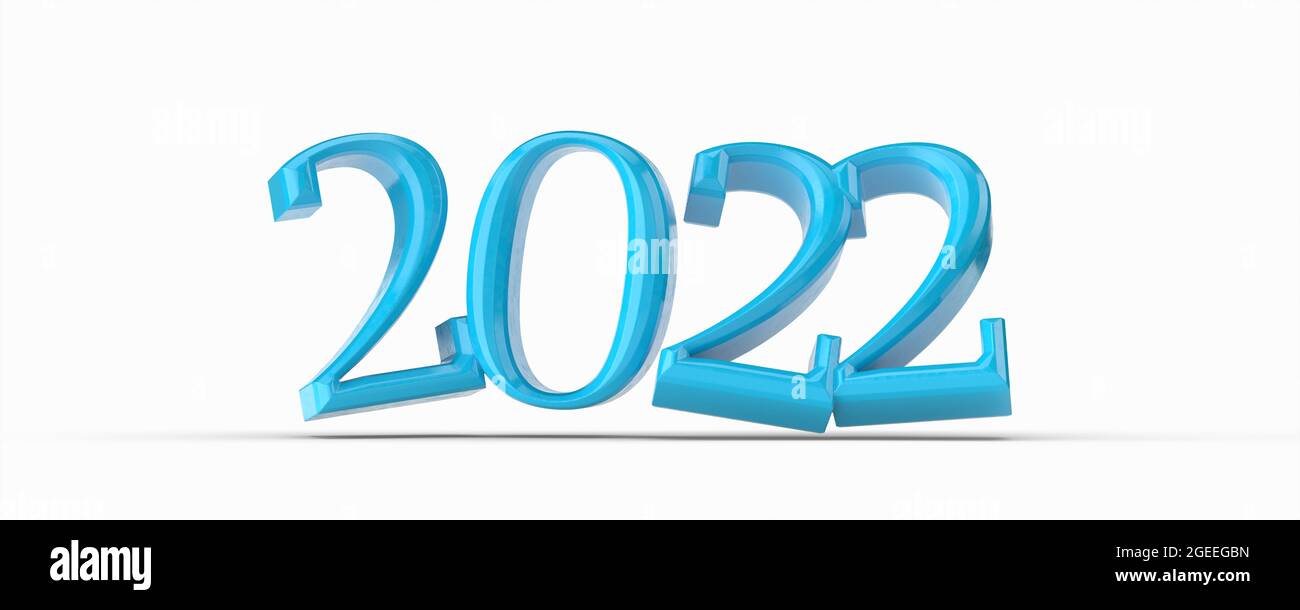Blue number 2022 isolated on a white background Stock Photo - Alamy