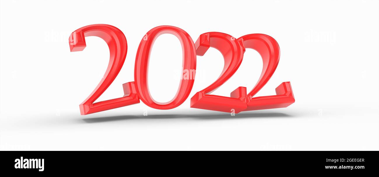 Red number 2022 isolated on a white background Stock Photo - Alamy