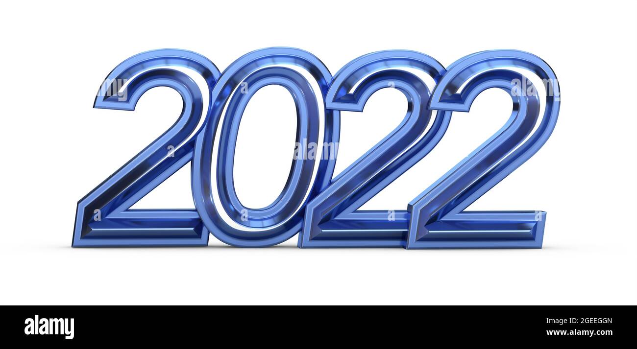 Blue number 2022 isolated on a white background Stock Photo - Alamy