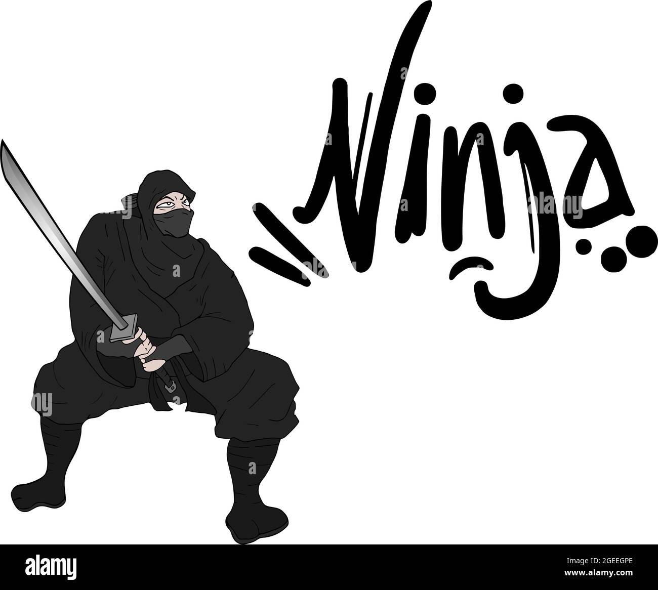 Danger ninja draw Stock Vector Image & Art - Alamy