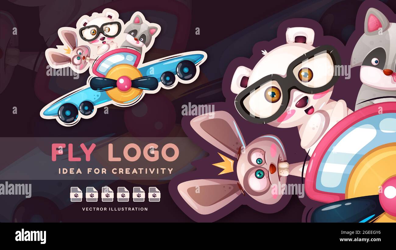 Cartoon character cute fly friends Stock Vector Image & Art - Alamy