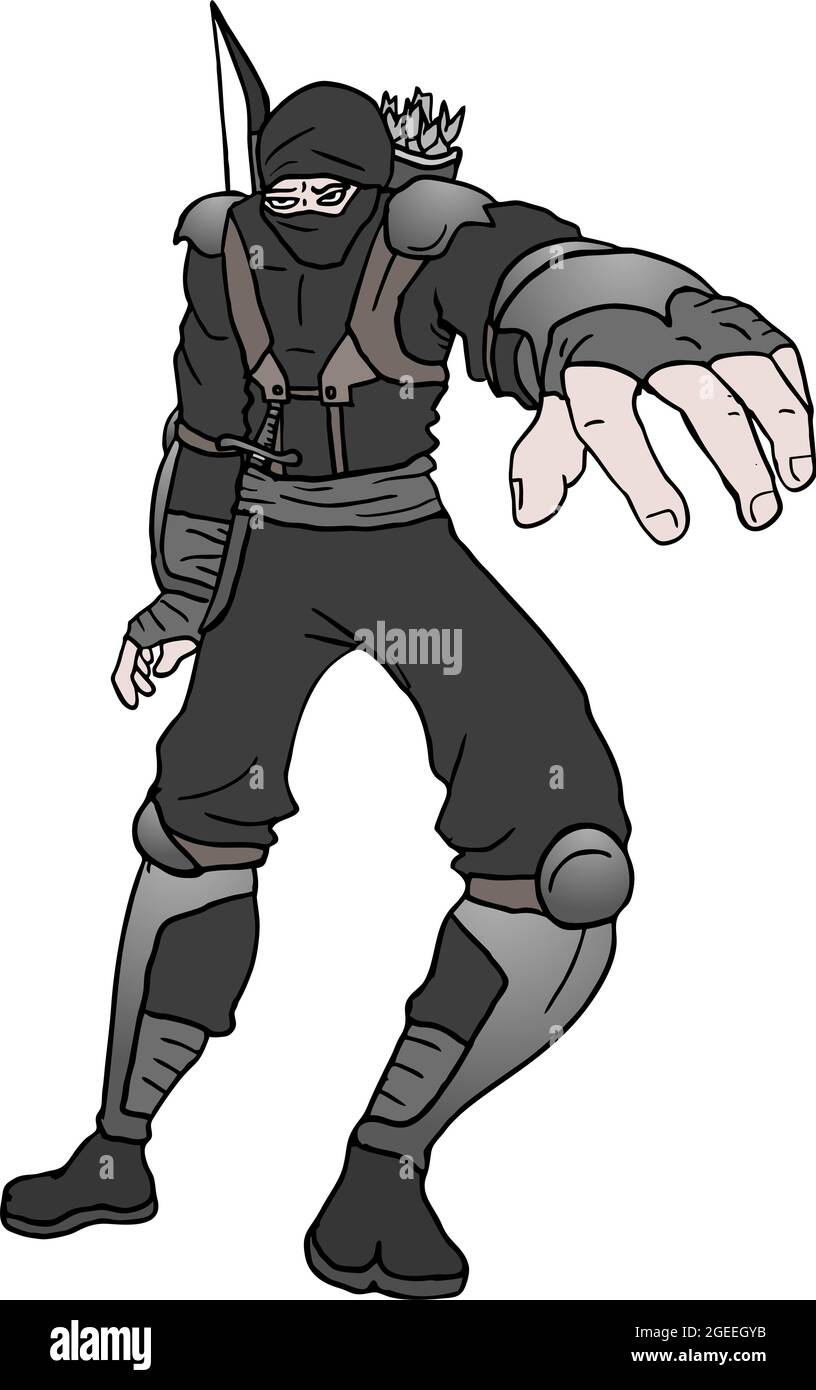 Ninja hand drawign style Stock Vector Image & Art - Alamy