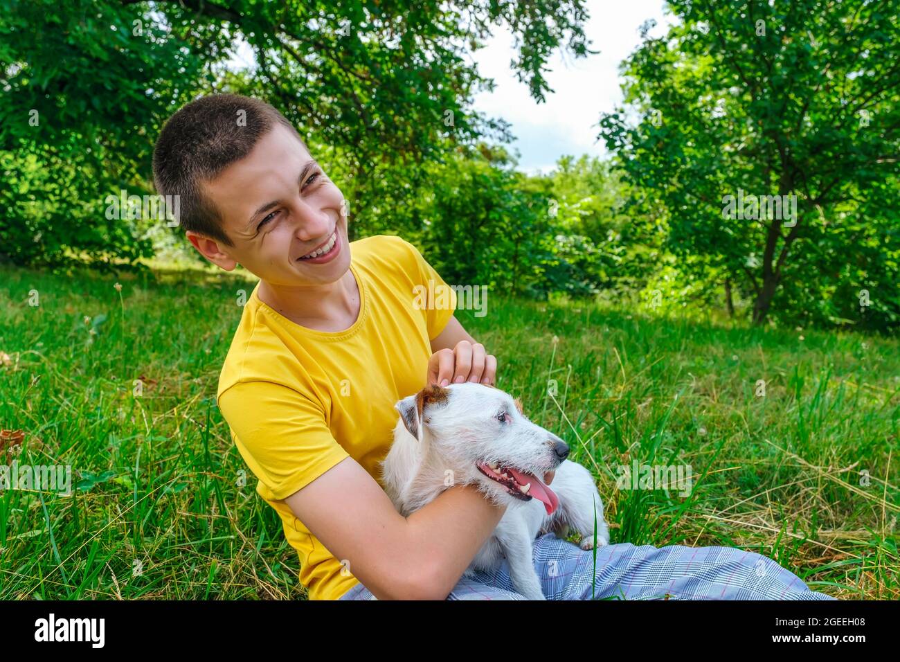 Man jack russell terrier dog hi-res stock photography and images - Alamy